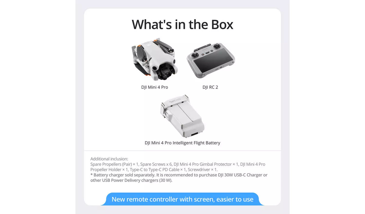 DJI Mini 4 Pro Drone RC2 with 4K HDR video and obstacle avoidance